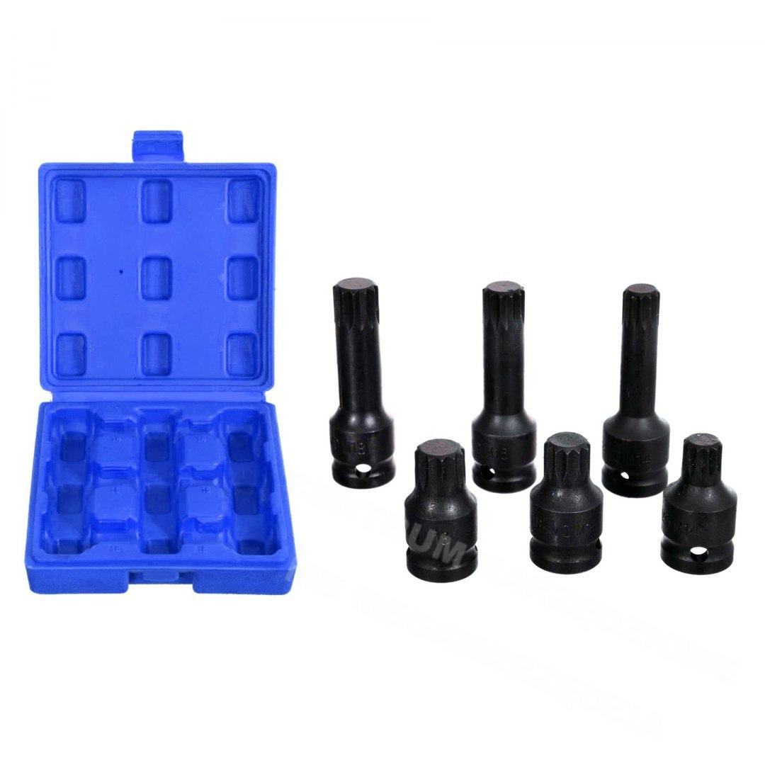 ZESTAW BIT SPLINE UDAROWE 1/2 M14 - M18 PIASTY VAG | NARZĘDZIA RĘCZNE ...