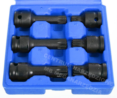ZESTAW BIT SPLINE UDAROWE 1/2 M14 - M18 PIASTY VAG | NARZĘDZIA RĘCZNE ...
